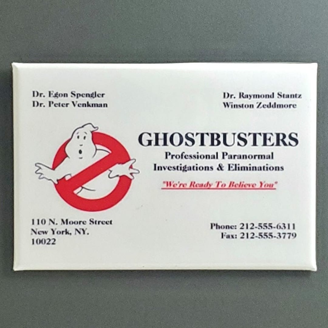 THE GHOSTBUSTERS Movie Business Card, Fridge Magnet, Button, Best of ...