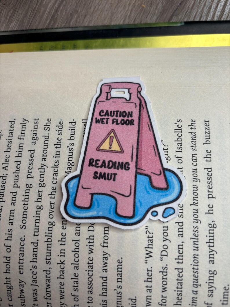 Caution Wet Floor Magnetic Bookmarks | Handmade | Book Lover Gift ...