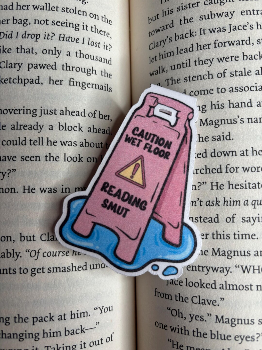 Caution Wet Floor Magnetic Bookmarks | Handmade | Book Lover Gift ...