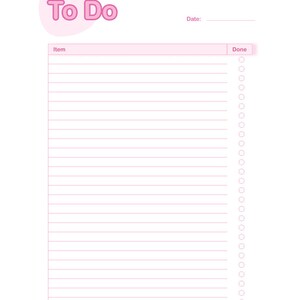 Printable Pink to Do List - Etsy