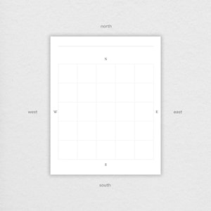 Blank Map Printout | 5x5 Grid Template | Customizable Layout | Digital ...