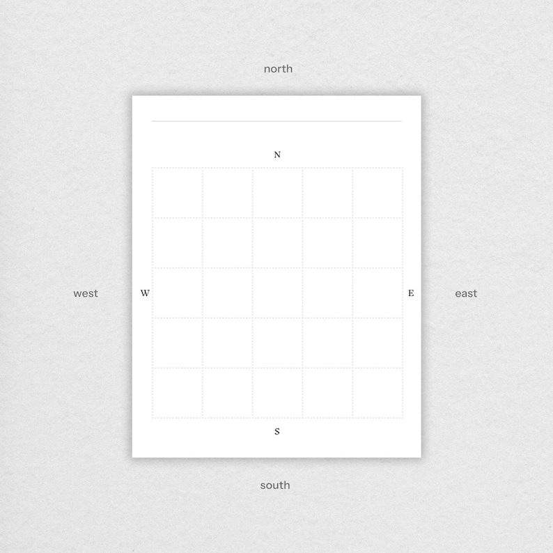 Blank Map Printout | 5x5 Grid Template | Customizable Layout | Digital ...