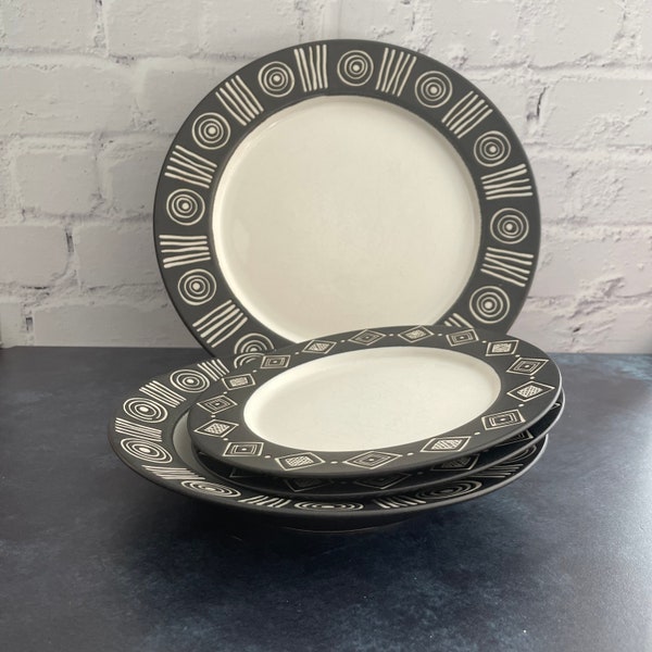 Black and White Geometric Dinnerware - Etsy