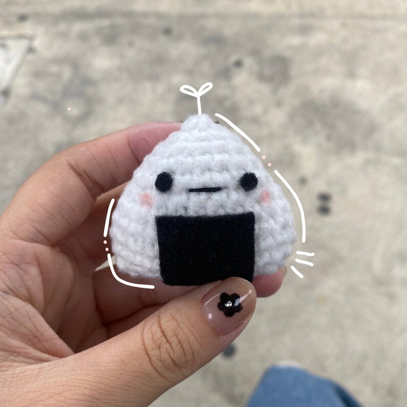 Onigiri Amigurumi Keychain - Etsy