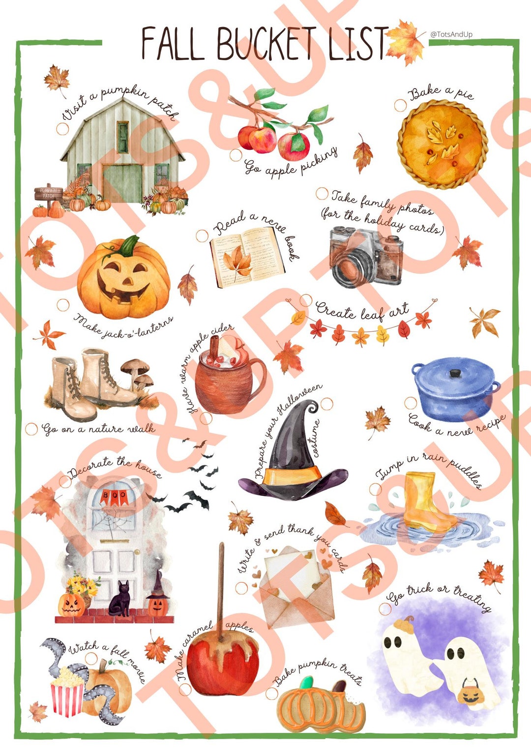 Children Fall Bucket List - Printable - Cute Fall Ideas for the Whole ...