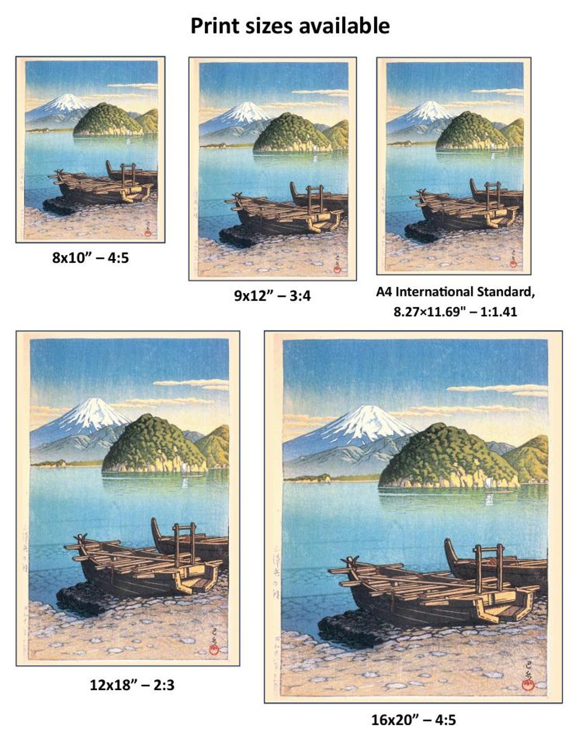 Rare Kawase Hasui Japanese Woodblock Print, 5 Digital Downloads, Kanda Myojin Shrine After the ...