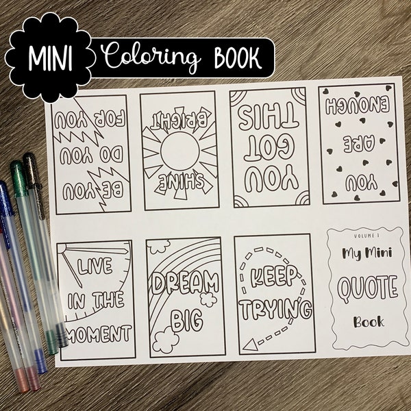 Mini Coloring Book - Etsy