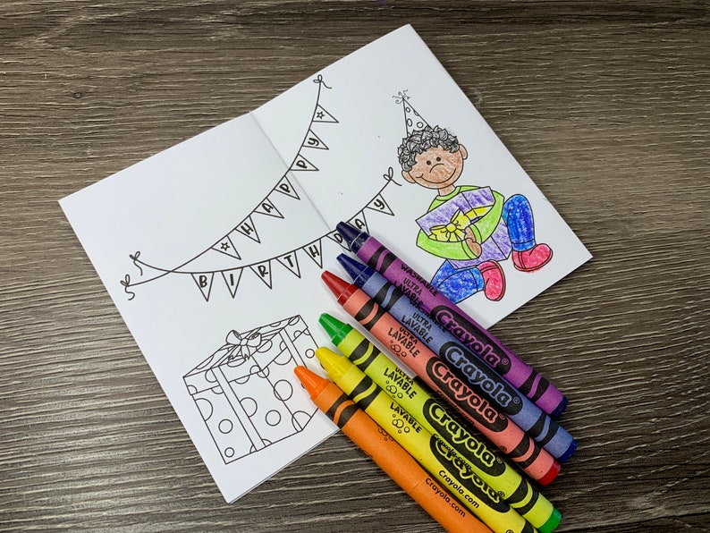 Happy Birthday Mini Coloring Book | Birthday Party Favor Printable - Etsy