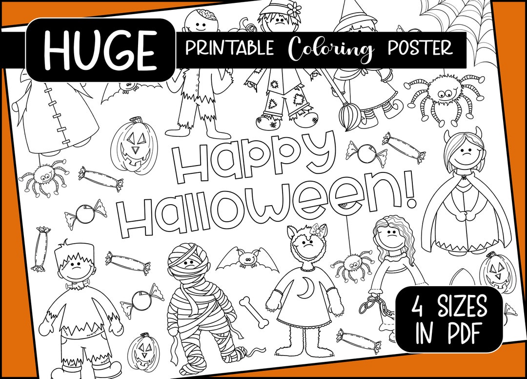 HUGE Printable Halloween Digital Coloring Posters | Printable PDF ...