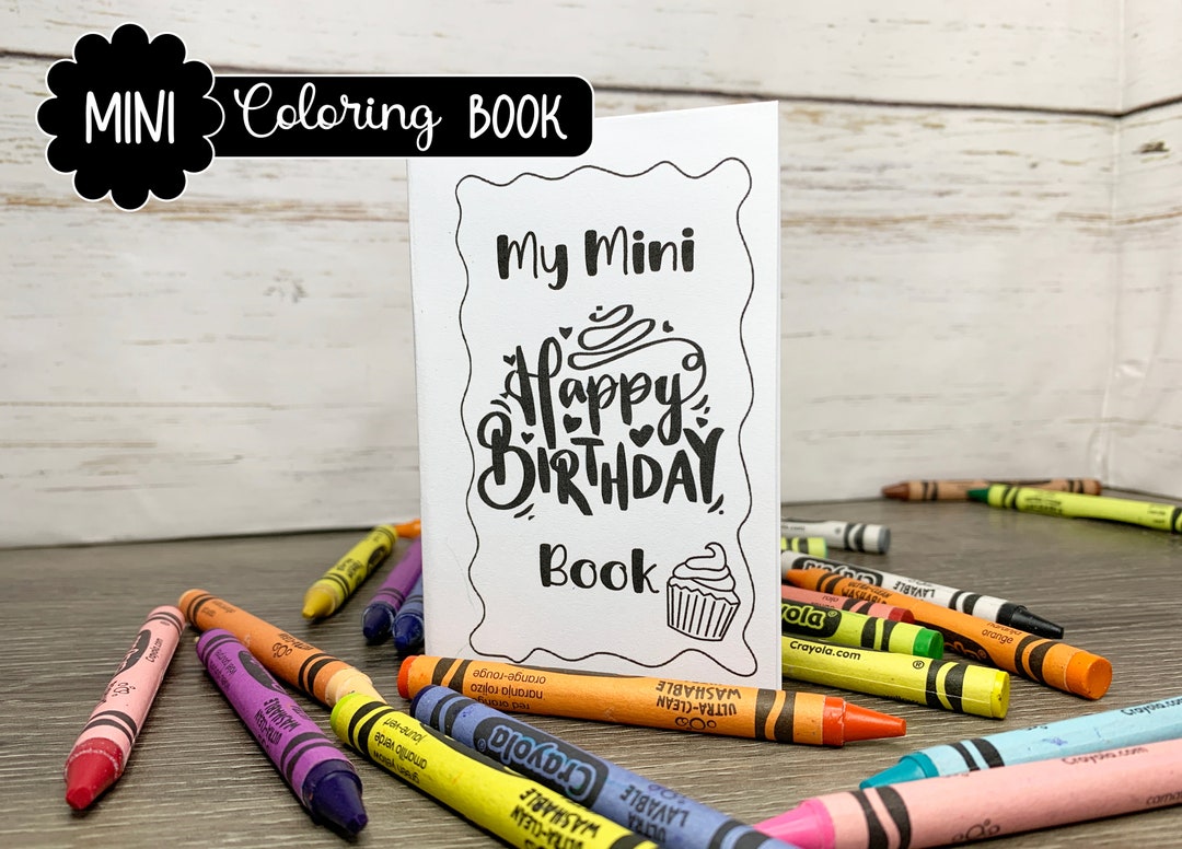 Happy Birthday Mini Coloring Book | Birthday Party Favor Printable - Etsy