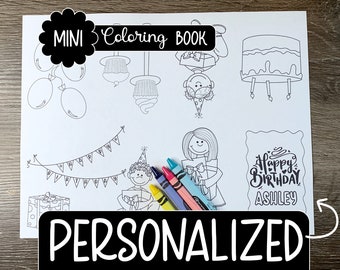 Happy Birthday Mini Coloring Book Birthday Party Favor - Etsy