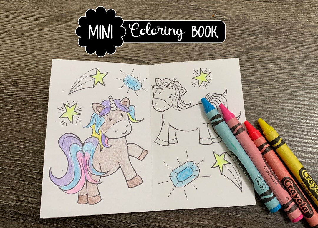 Unicorn Mini Coloring Book | Unicorn Birthday Party Favor Printable ...