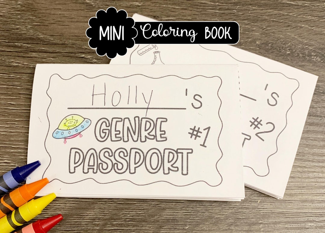 Genre Passport Mini Coloring Book | Mini Reading Tracker | Printable ...
