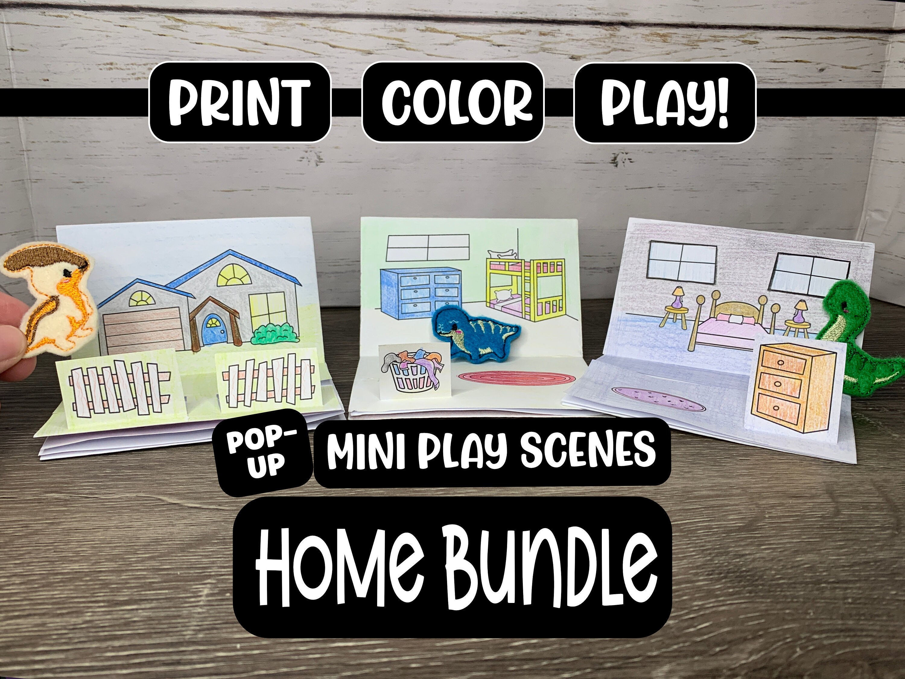 Desk Pets Home | Printable Mini Play Scenes | Printable Travel Activity ...