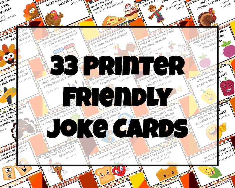 33 Thanksgiving Joke Cards | Lunch Box Notes | Printer Friendly Cards ...