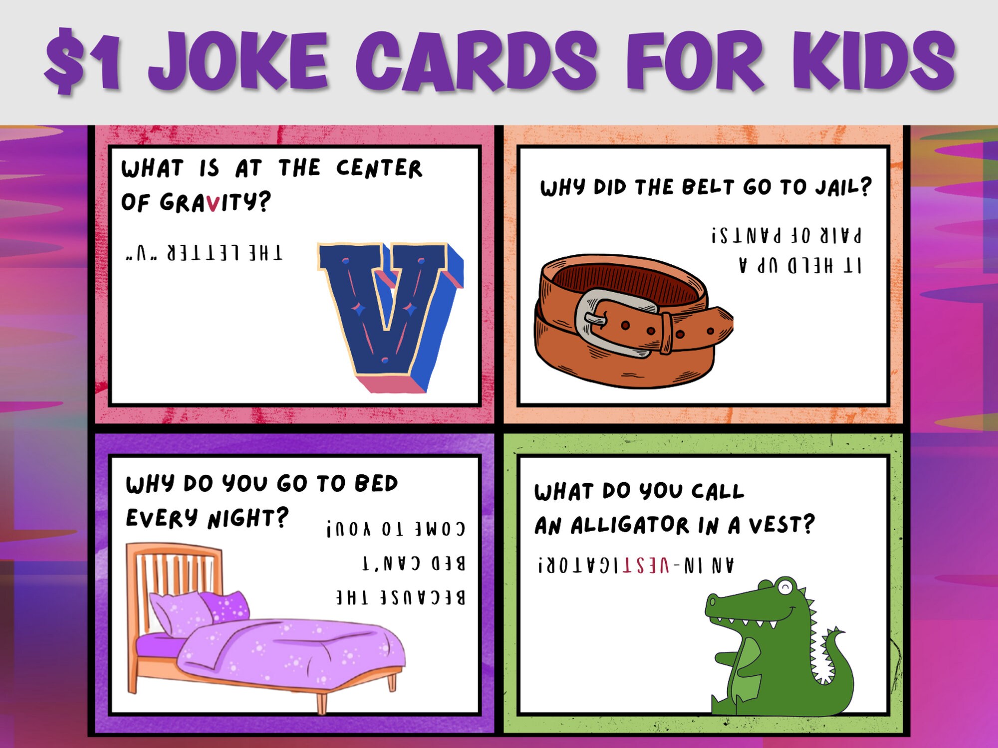 12 Joke Cards for Kids - Etsy