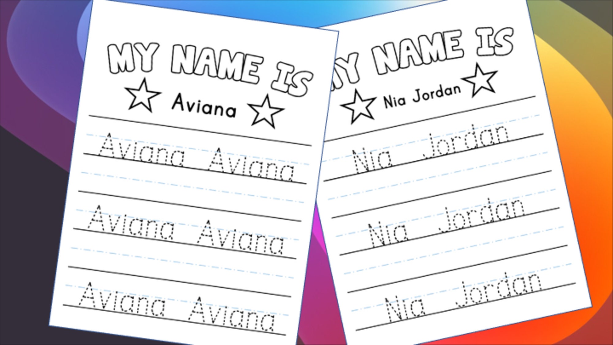 NAME TRACING WORKSHEET for Kids! Practice Writing Name, Learn to Write ...