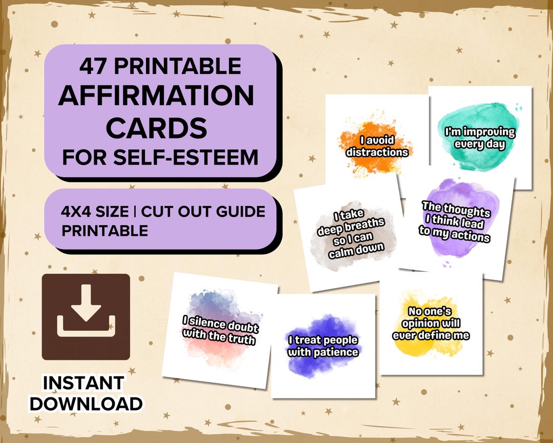 47 Printable Affirmation Cards for Kids – Purchase Once and Use for ...
