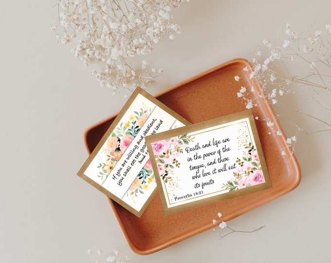 Printable Scripture Cards, Bible Verse Cards, Scripture Memory Cards ...