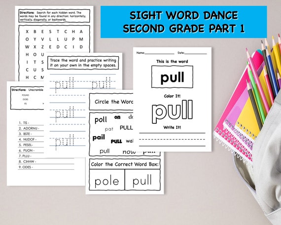 2nd Grade Sight Word Printable Worksheets Part 1 watch the - Etsy