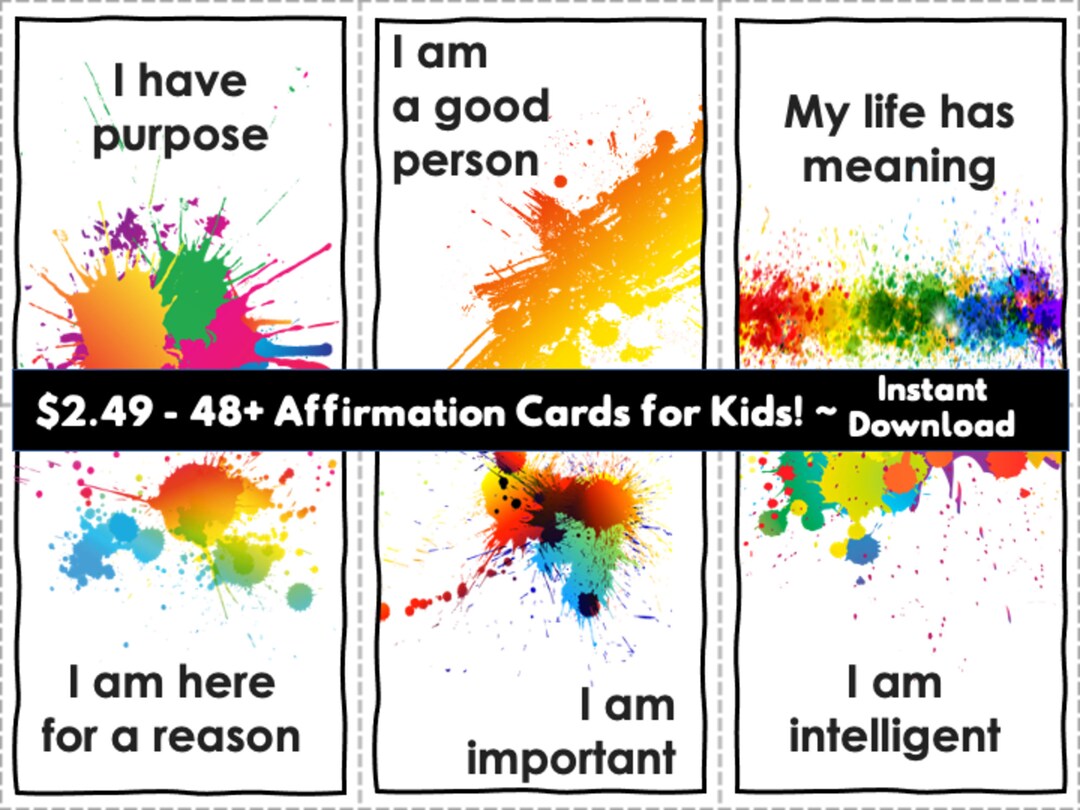33+ Morning Affirmations Cards for Kids - DIGITAL PRINTABLE - Etsy