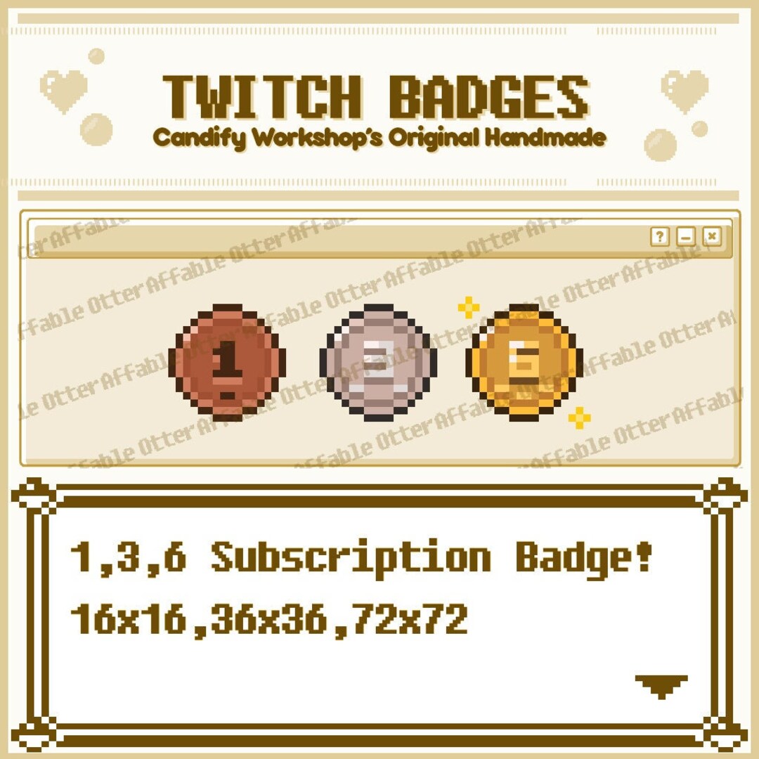 Limited Sale 30pcs - Pixel Art 3 Sizes Subscription Badges for Twitch ...