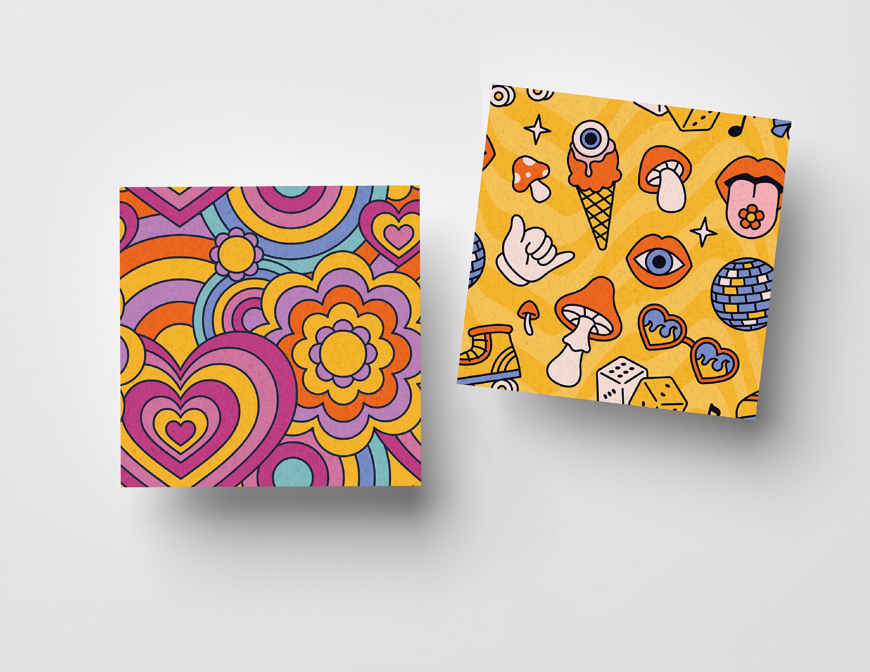 10 Groovy Seamless Digital Papers: Psychedelic Scrapbook - Etsy