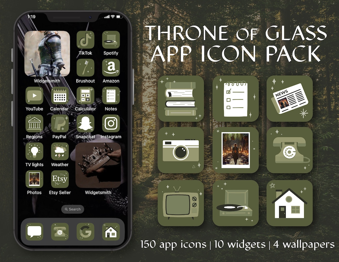 Throne of Glass App Icons | 150 Icon Aesthetic Pack | iPhone or Android ...