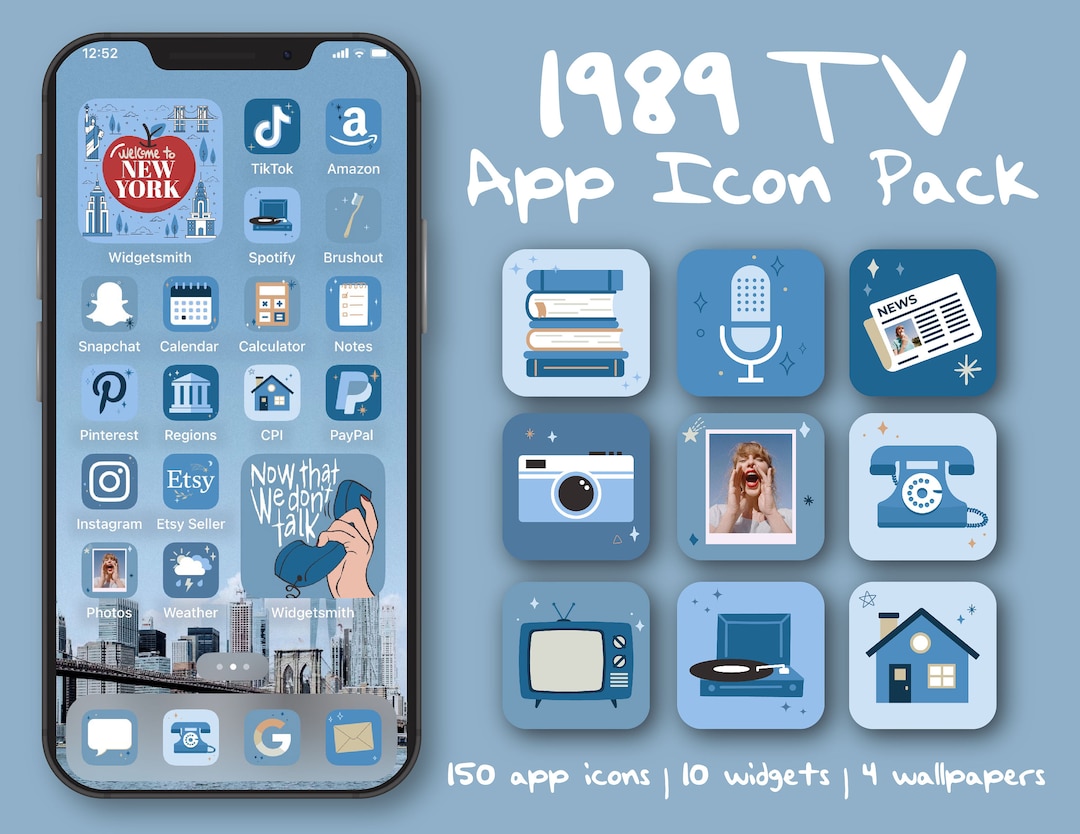 1989 TV App Icons | 150 Icon Aesthetic Pack | iPhone or Android ...