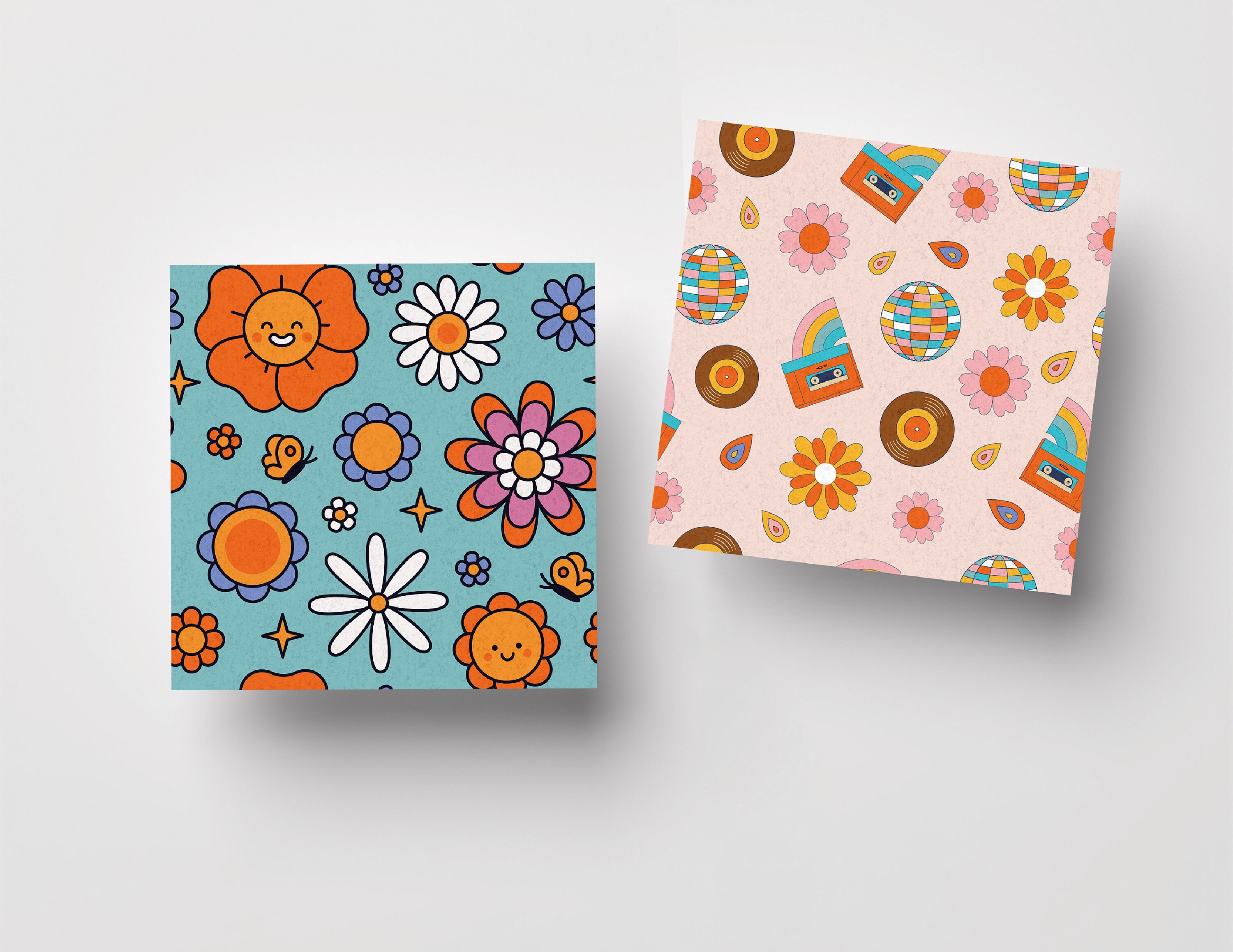 10 Groovy Seamless Digital Papers: Psychedelic Scrapbook - Etsy