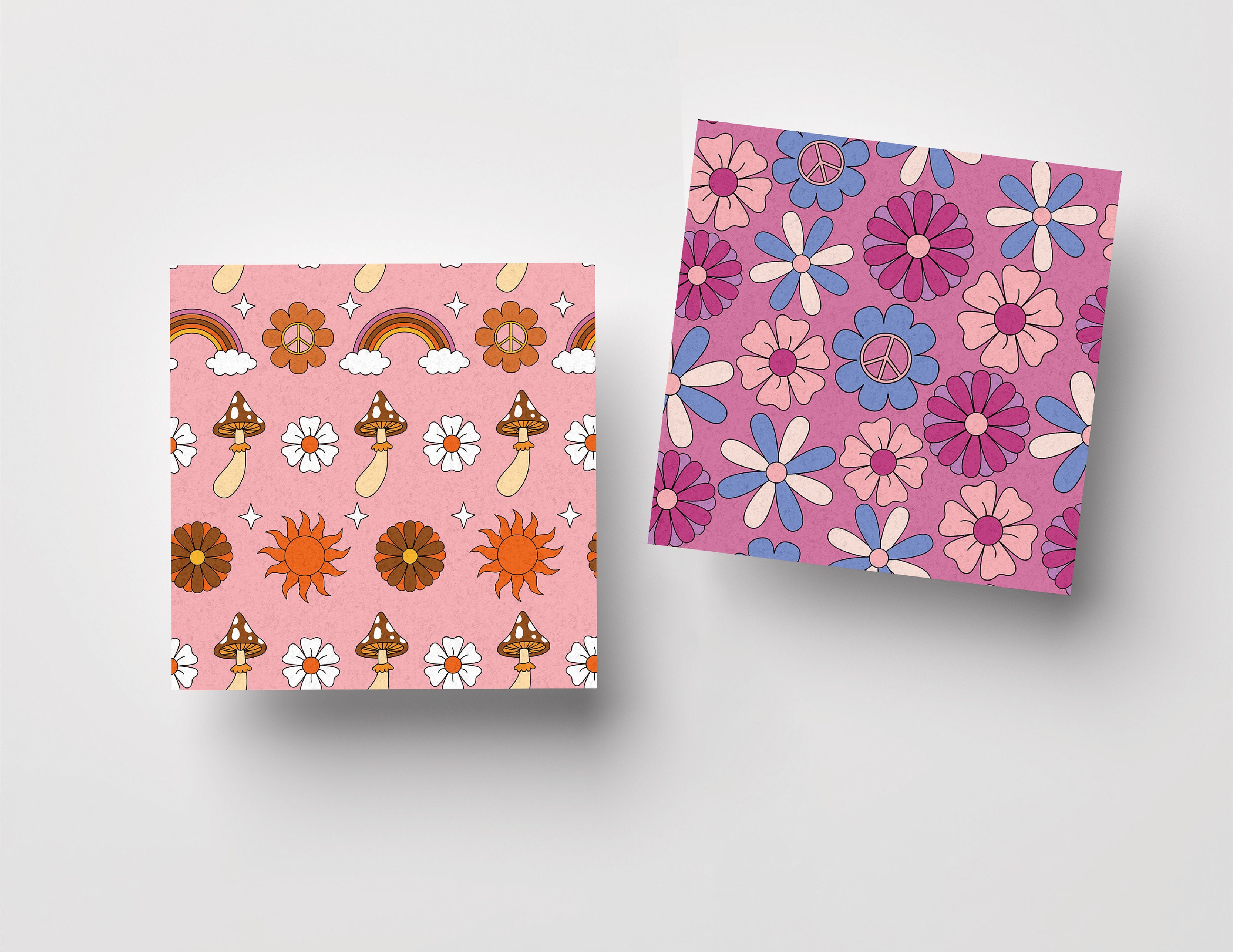 10 Groovy Seamless Digital Papers: Psychedelic Scrapbook - Etsy