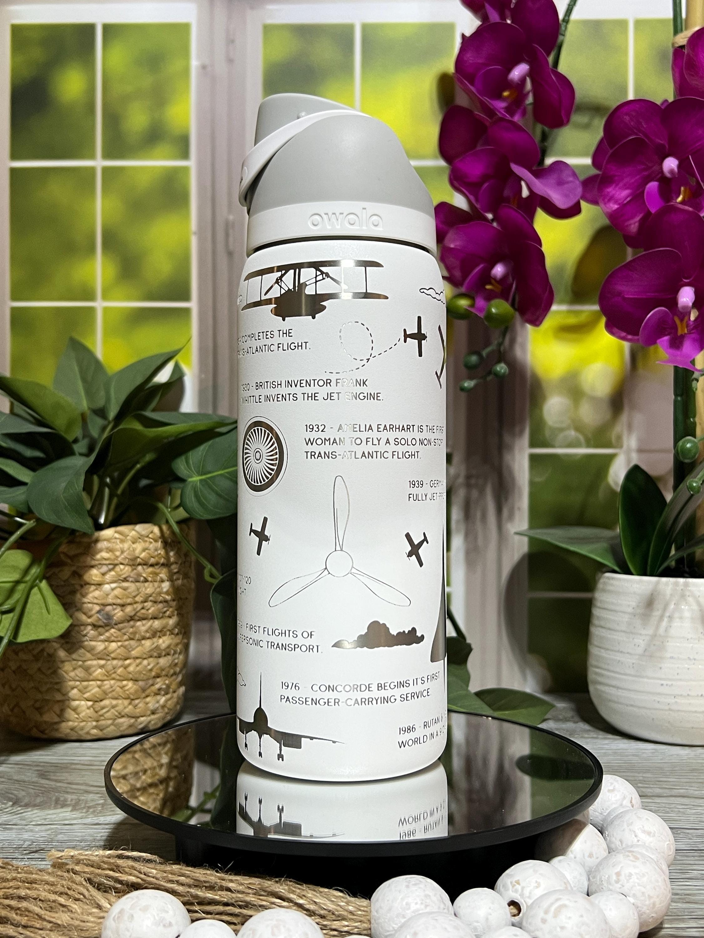 Aviation History Laser Engraved Flip Top With Straw Tumbler, School ...