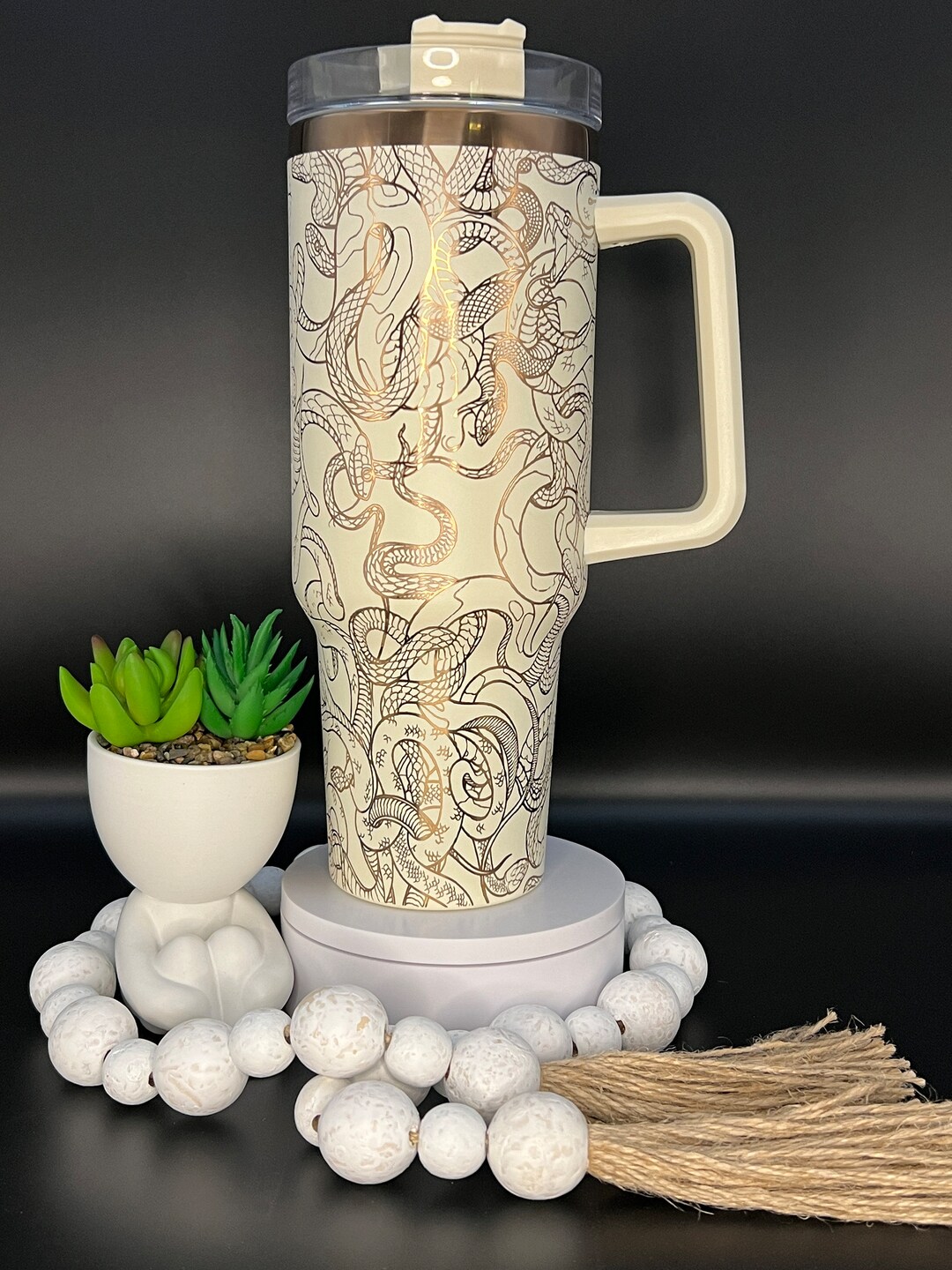 Snakes Snakes Snakes Laser Engraved 40oz Tumbler With Handle Lid and ...