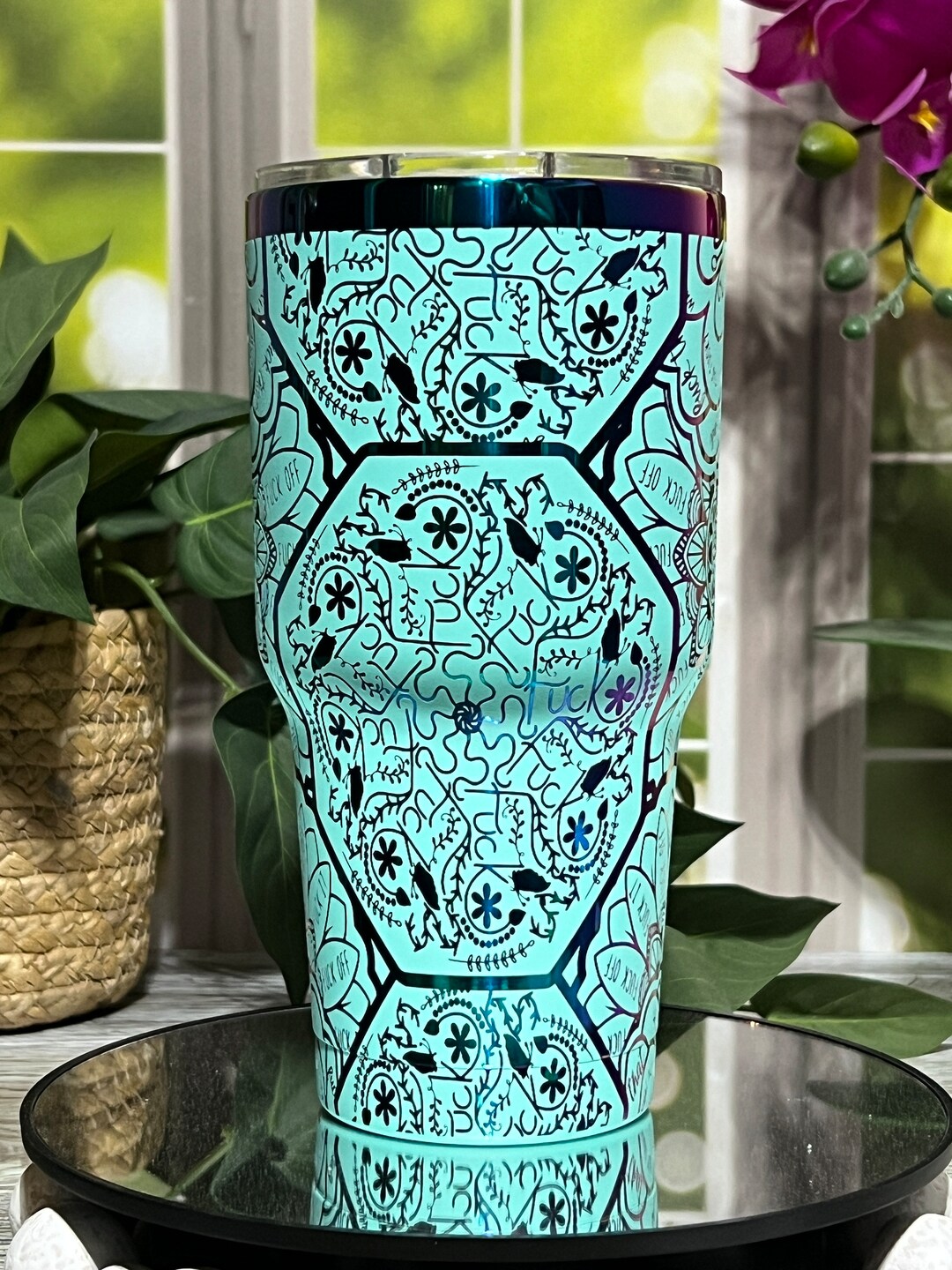 Cuss Word Mandala Fck Mandala Laser Engraved 20oz / 30oz Tumbler With ...