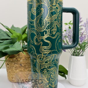 Snakes Snakes Snakes Laser Engraved 40oz Tumbler With Handle Lid and ...