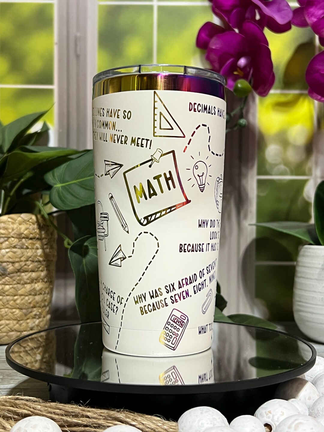 Math Puns Laser Engraved 20oz / 30oz Tumbler With Slide Closure Lid ...