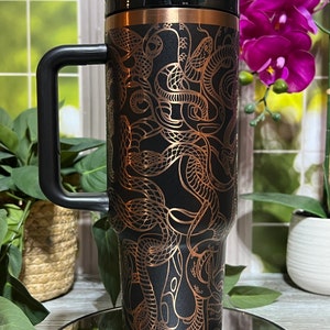Snakes Snakes Snakes Laser Engraved 40oz Tumbler With Handle Lid and ...