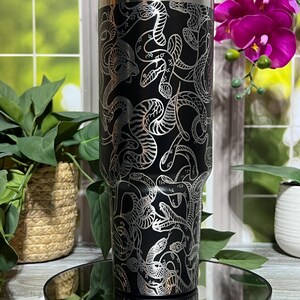 Snakes Snakes Snakes Laser Engraved 40oz Tumbler With Handle Lid and ...
