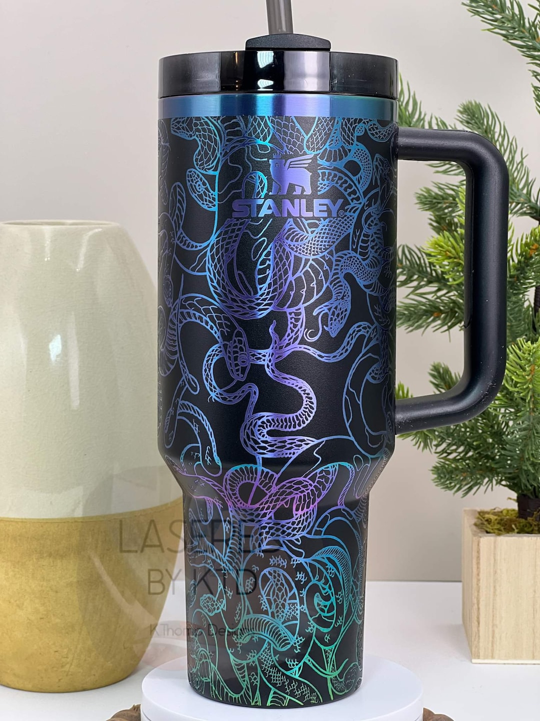 Snakes Snakes Snakes Laser Engraved 40oz Tumbler With Handle Lid and ...