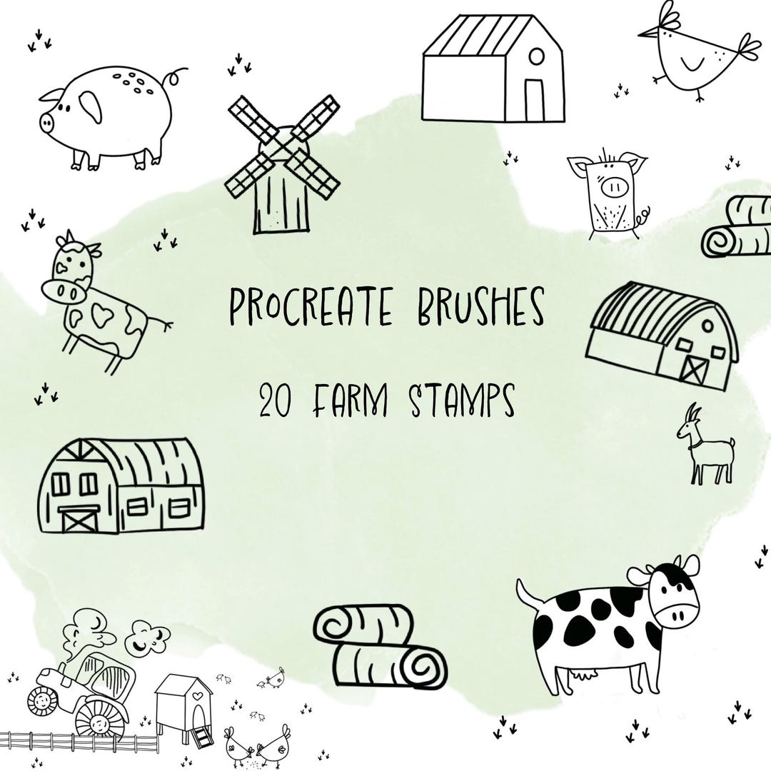 Procreate Stamps Farm Themed - Etsy
