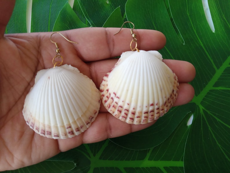 Handcrafted Seashell Earrings From the Beach, Natural Unique Jewelry ...