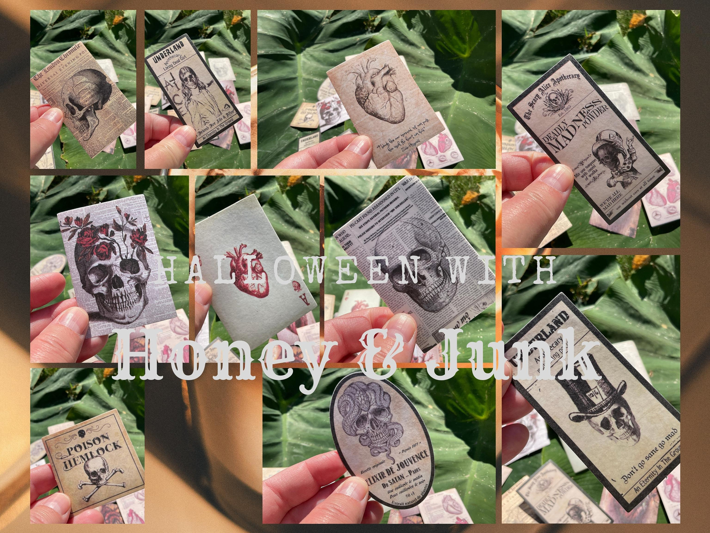 15 Pc Vintage Gothic Apothecary Labels -ephemera Magical Halloween ...