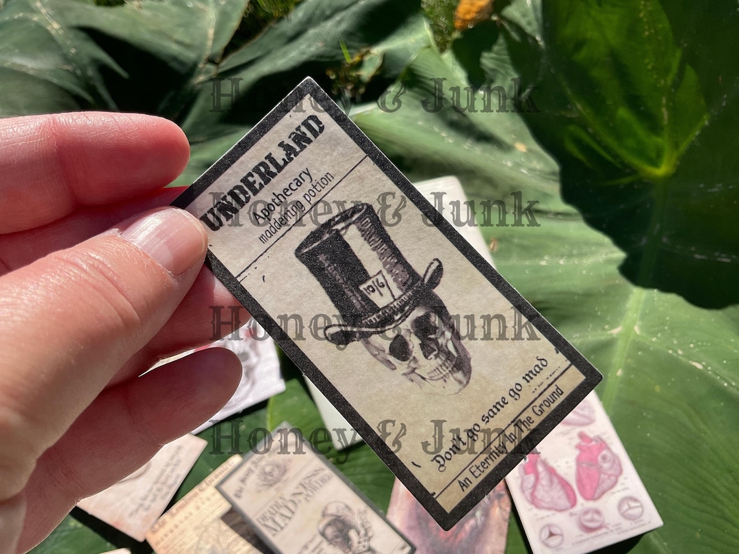 15 Pc Vintage Gothic Apothecary Labels -ephemera Magical Halloween ...