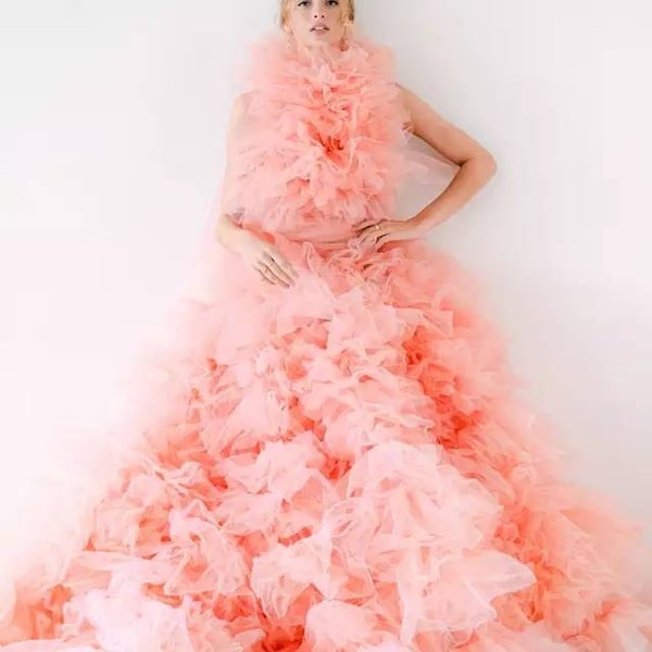Peach Prom Dress - Etsy