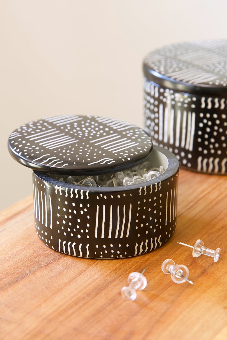 Spindle Mudcloth Soapstone Desktop Boxes - Etsy