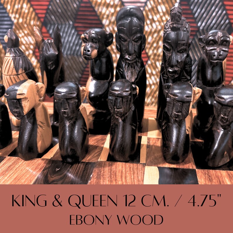 Handcarved African Teak & Ebony Tribal Chess Set - Made in Senegal - Etsy
