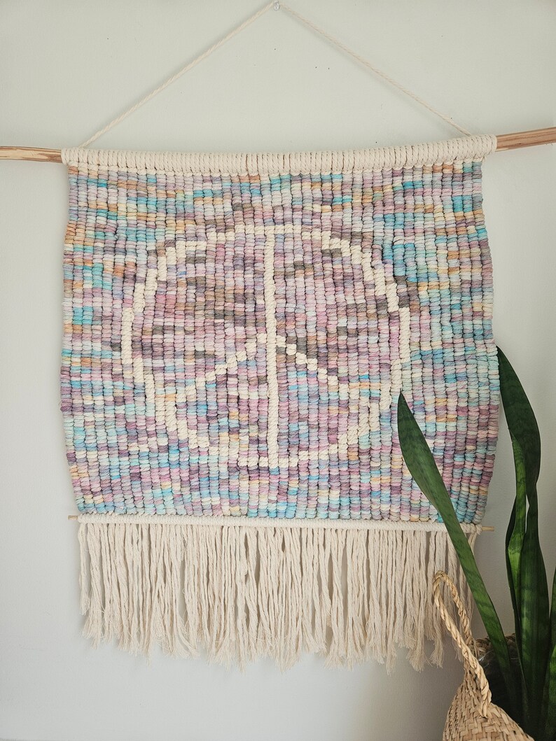 Handmade Macrame Wall Hanging Peace Sign Collection Hand Dyed ...