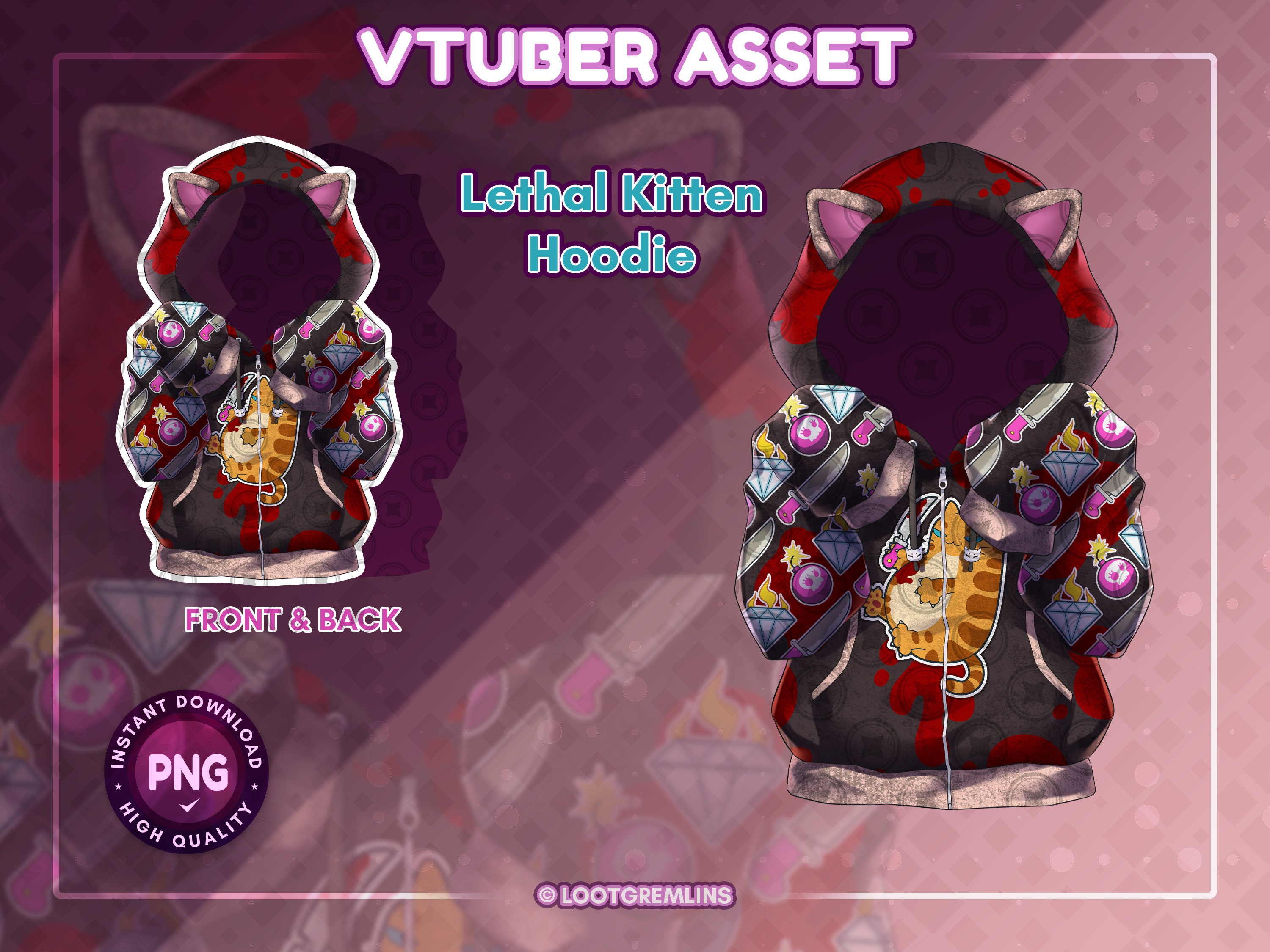 Vtuber Asset - Lethal Kitten Prop | Pngtuber | Vtube Studio | Twitch ...
