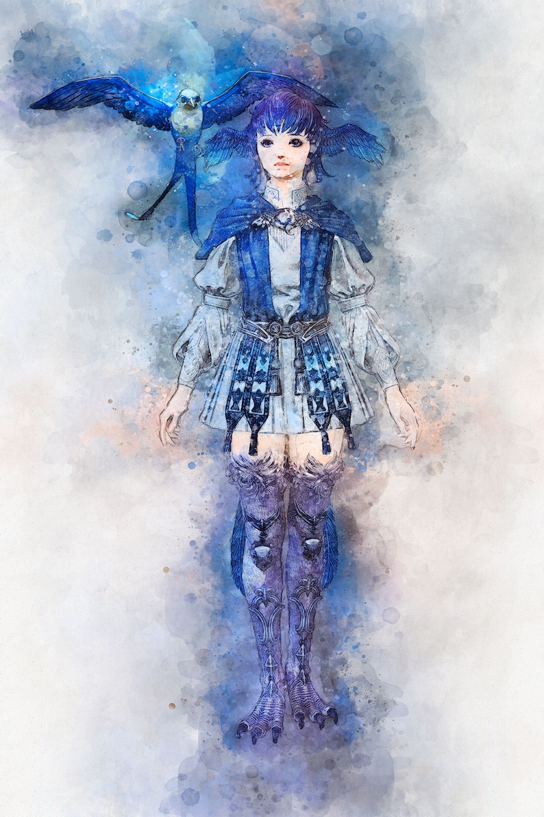 Meteion FFXIV Watercolour Art Final Fantasy XIV Endwalker - Etsy