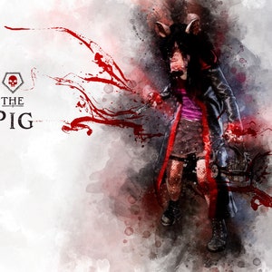 Amanda Young the Pig Dbd Watercolour Art Print Poster Wall Art Digital ...